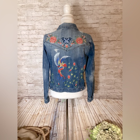 Blank NYC | Jackets & Coats | Blank Nyc Embroidered Medium Wash Jacket ...